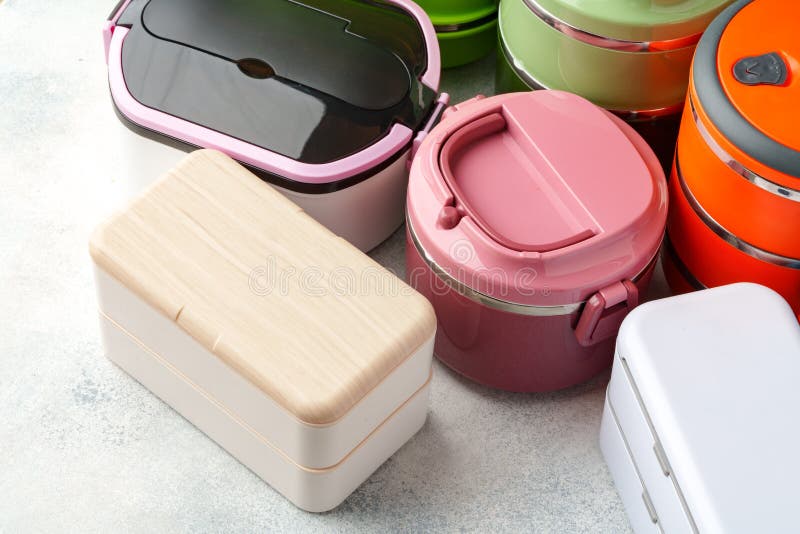 Many Plastic Food Containers in a Shop for Background Stock Photo ...