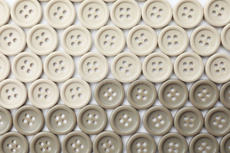 Many Plastic Sewing Buttons on White Background Stock Photo - Image of ...