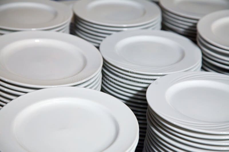Many Plates Stacked Together Stock Photo - Image of objects, porcelain ...