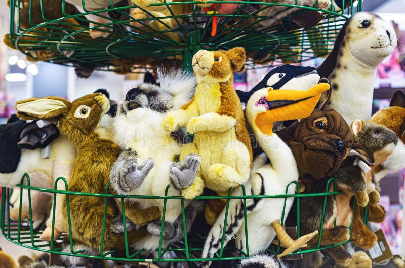 Many plush toys, at sale stock photo. Image of soft - 237787736