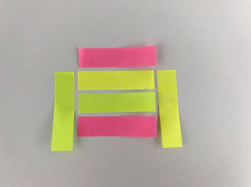Many Post-it Poses in Different Styles Stock Photo - Image of postit ...