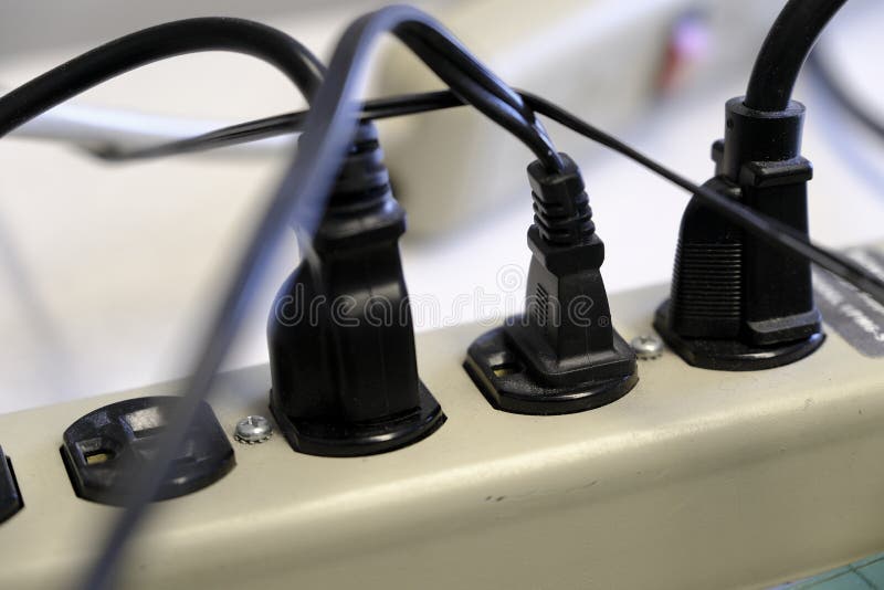 Many Power Plugs and Cords Jumbled and Disorganized Stock Image - Image ...