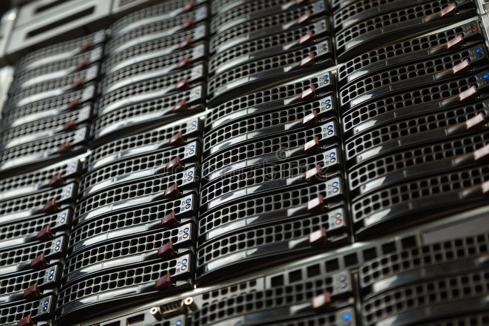 Many Powerful Servers Running in the Data Center Server Room Stock ...