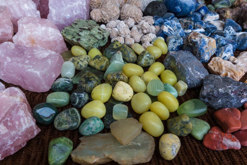 Many Precious Stones on the Table Stock Image - Image of brown, agate ...