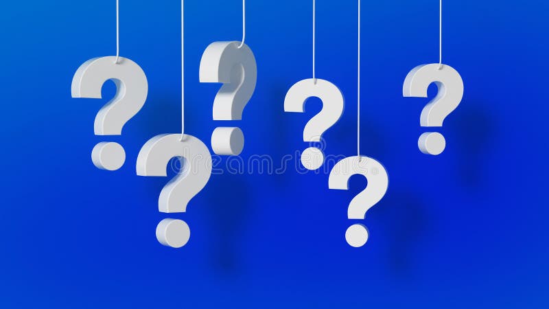 Many Question Mark Hanging on Blue Background Stock Illustration ...