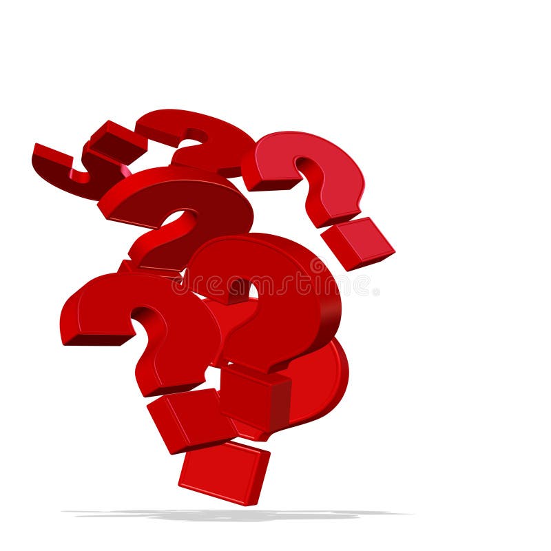 Many Question Marks Isolated Against White Background, 3D Illustration ...