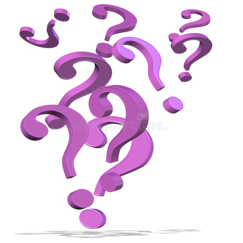 Many Question Marks Isolated Against White Background, 3D Illustration ...