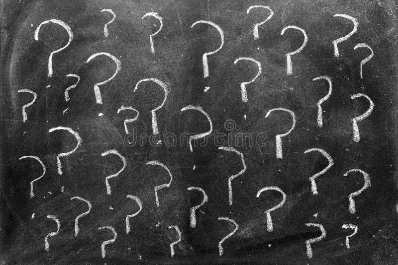 Question Marks Written with Chalk on a Blackboard Stock Photo - Image ...