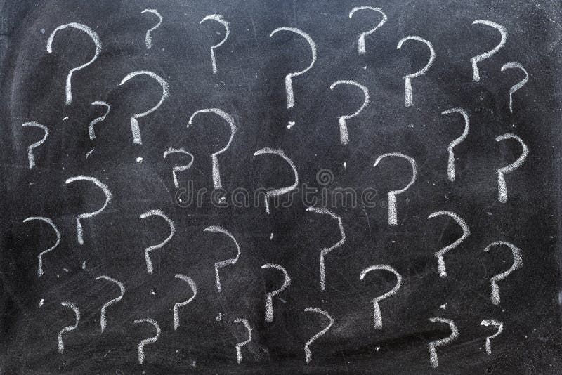 Question Marks Written with Chalk on a Blackboard Stock Image - Image ...