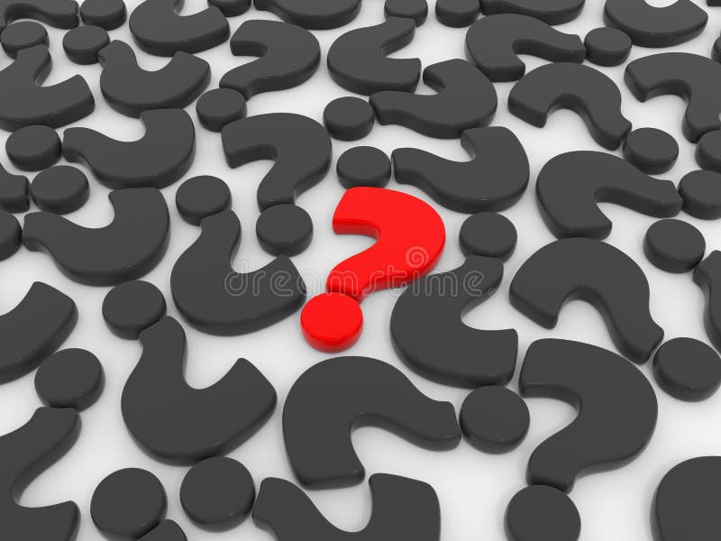 Many Questions, One Information Stock Illustration - Illustration of ...