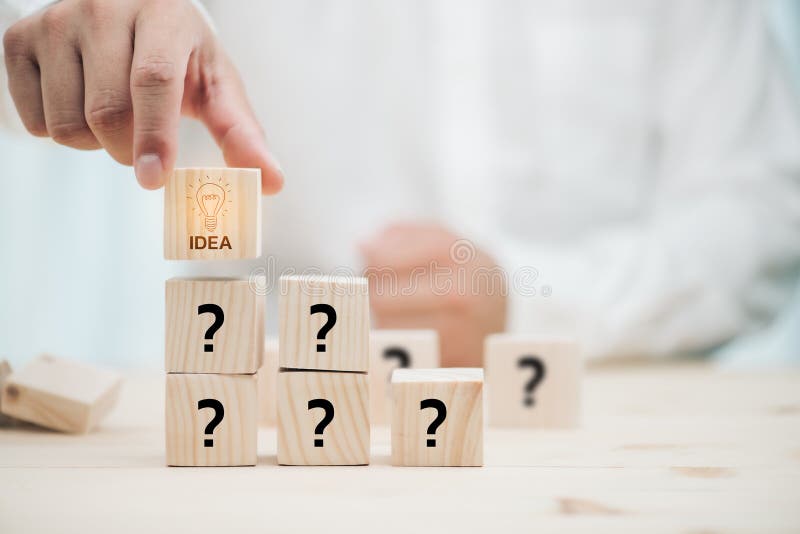 From Many Questions To Perfect Idea. Creative Process Concept and ...