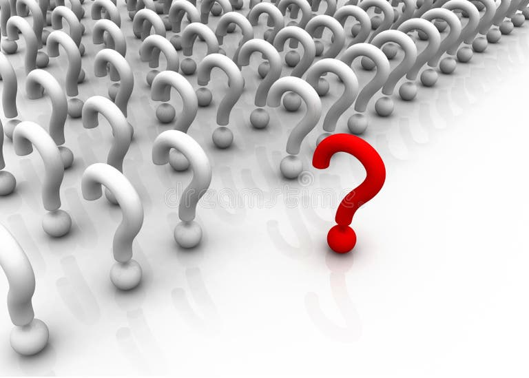 Many Questions with Unique One Stock Illustration - Illustration of ...