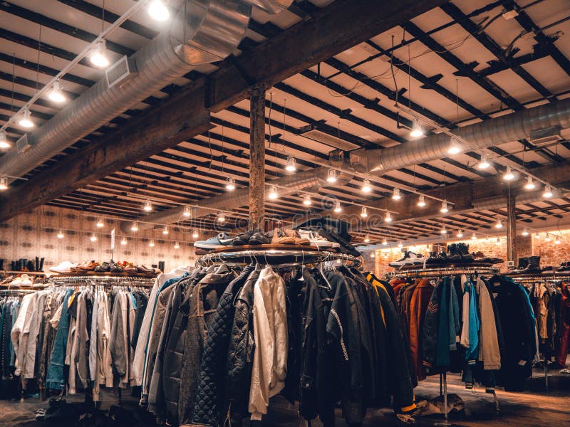 Many Racks in a Thrift Shop Editorial Photography - Image of charity ...