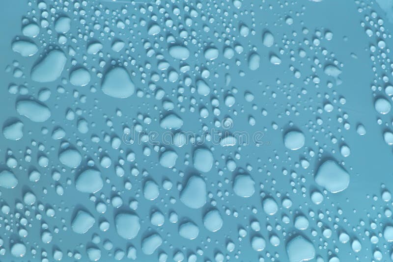 Many Rainy Drop on Blue Plastic Sheet Stock Photo - Image of fresh ...