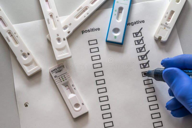 Documentation of Test Results from Covid 19 Antigen Test Stock Image ...