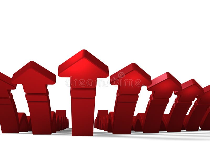 Many Red Arrows Approaching and Trying To Pounce. Abstract Concept ...