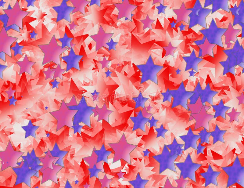 Many Red and Blue Stars Background Stock Illustration - Illustration of ...