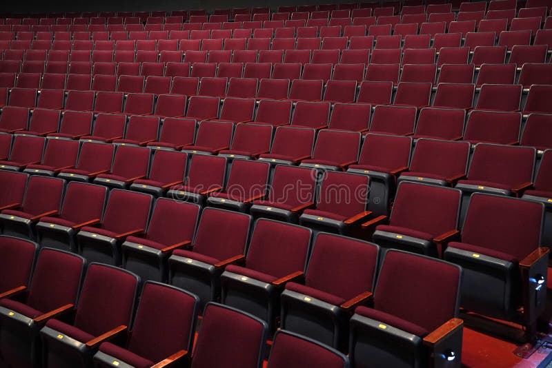 Many empty seat in theatre stock image. Image of entertainment - 256898953