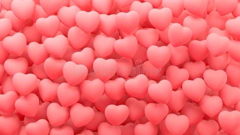Many Red Hearts Background. Valentine Day Backdrop Stock Illustration ...