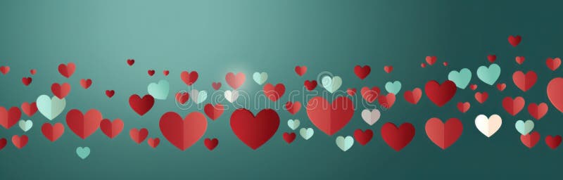 Many Red Hearts Falling into the Distance Stock Photo - Image of ...