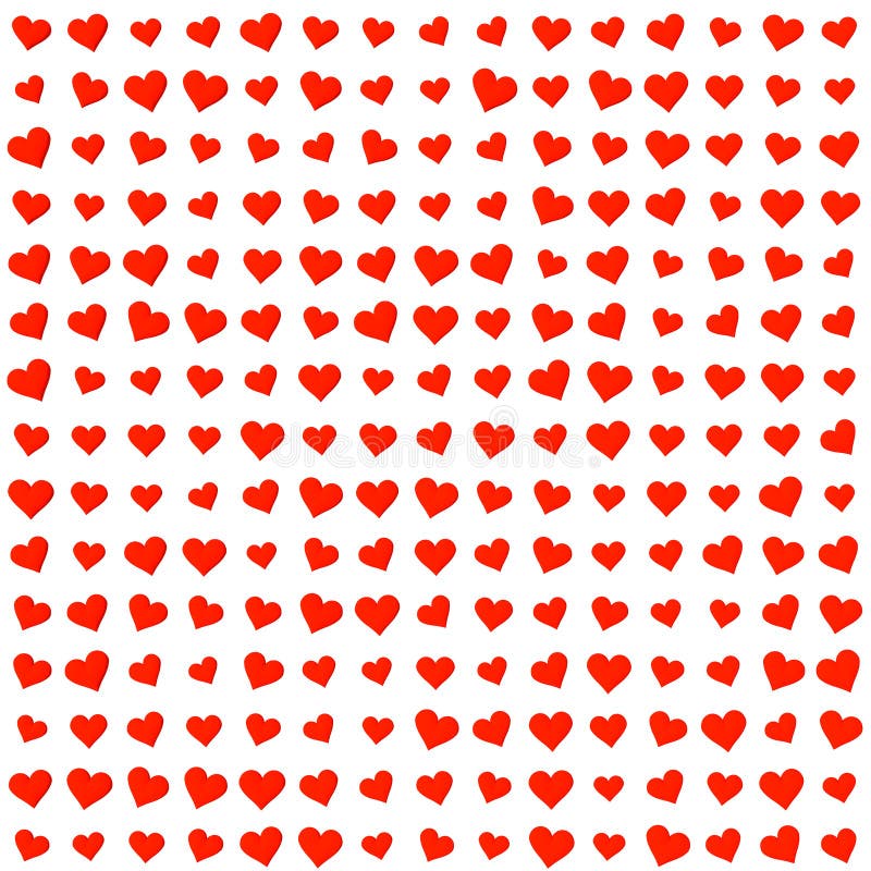 Hearts Array Abstract 3D Render Illustration Stock Illustration ...