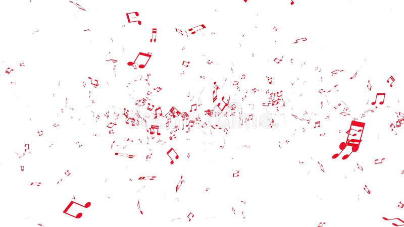 Many Red Notes that Spring Up from the Space One after Another. the ...