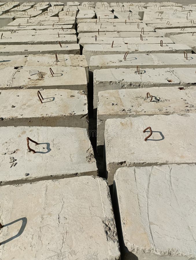 Reinforced Concrete Slabs Lie on the Building Construction Stock Image ...