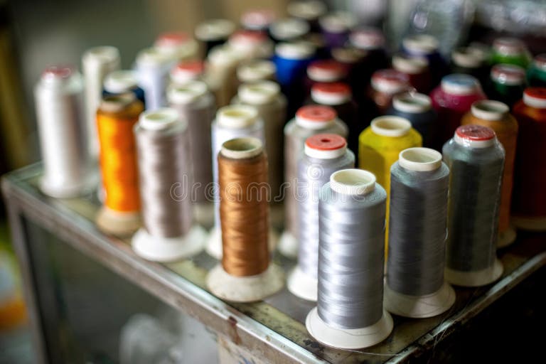 Many Roll of Bobbin Thread Colourful Stock Photo - Image of fashion ...
