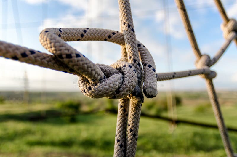 Many Ropes and One Big Knot Close Up Stock Image - Image of joint ...