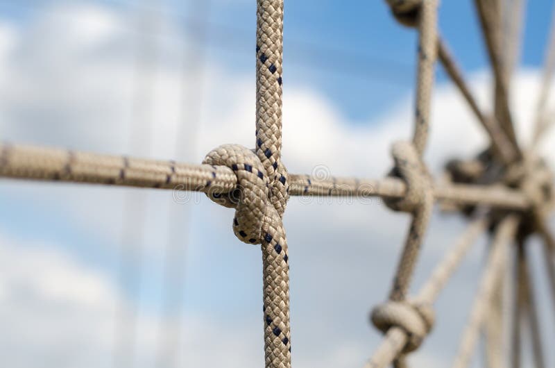Many Ropes and One Big Knot Close Up Stock Image - Image of joint ...