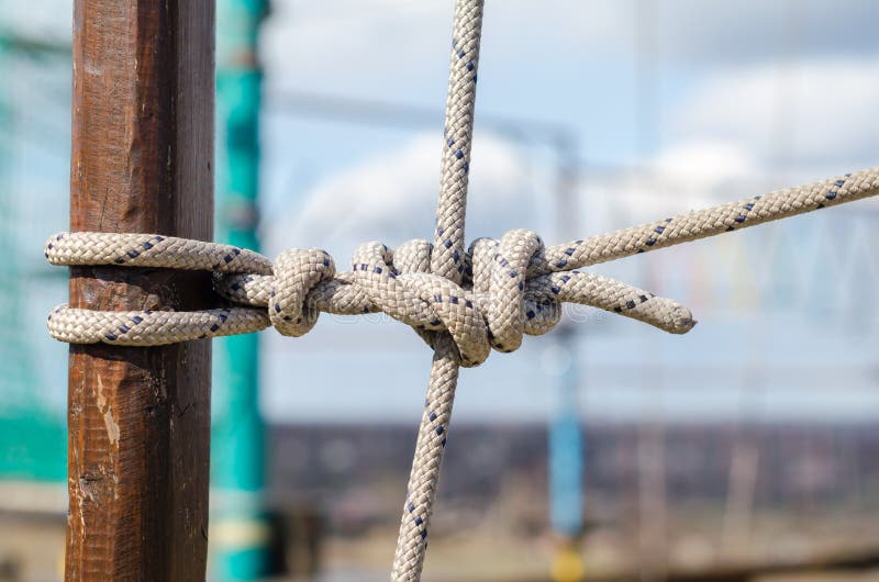 Many Ropes and One Big Knot Close Up Stock Image - Image of joint ...