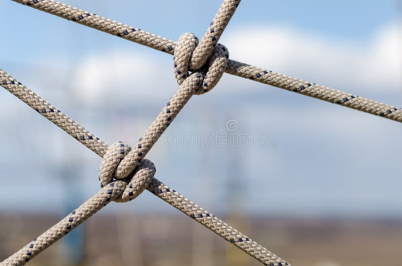 Many Ropes and One Big Knot Close Up Stock Image - Image of contact ...
