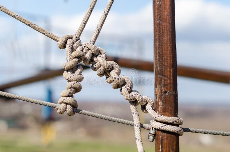 Many Ropes and One Big Knot Close Up Stock Image - Image of knot ...