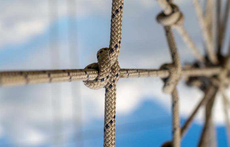 Many Ropes and One Big Knot Close Up Stock Image - Image of closeup ...