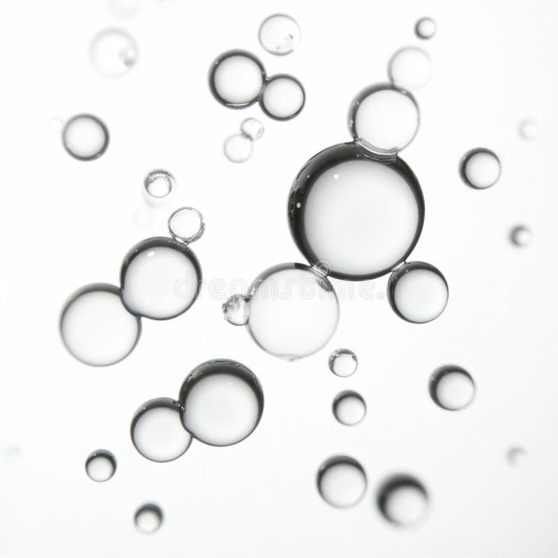 Many Round Clear Bubbles Float in Water. Look Shiny, Transparent ...