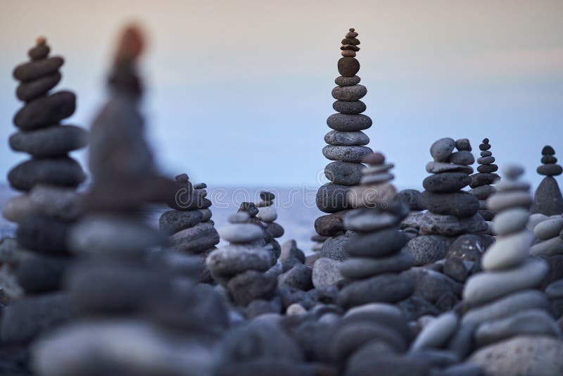 Many Round Stones Stacked on Top of Each Other Stock Photo - Image of ...
