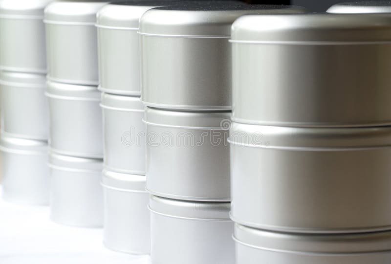 Many round tin boxes stock image. Image of view, pattern - 57305039