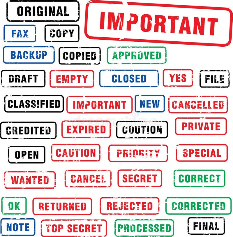 Rubber stamps collection stock vector. Illustration of editors - 6327468