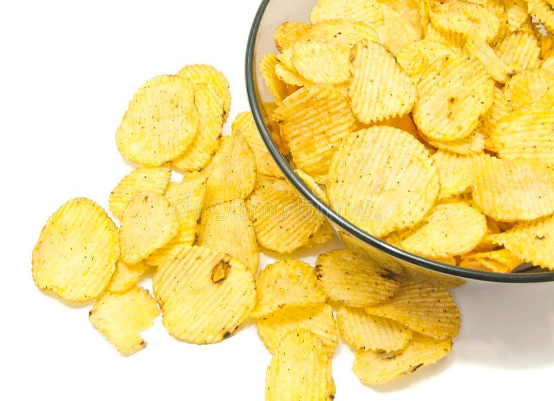 Many Ruffles Potato Chips Closeup Stock Photo - Image of black, heap ...