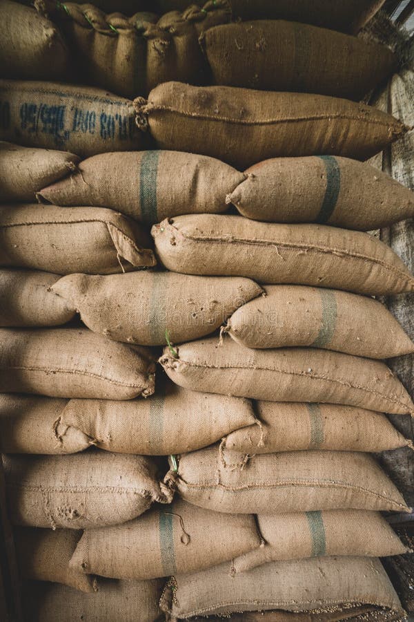 Sacks Full of Rice in a Factory Stock Image - Image of package ...