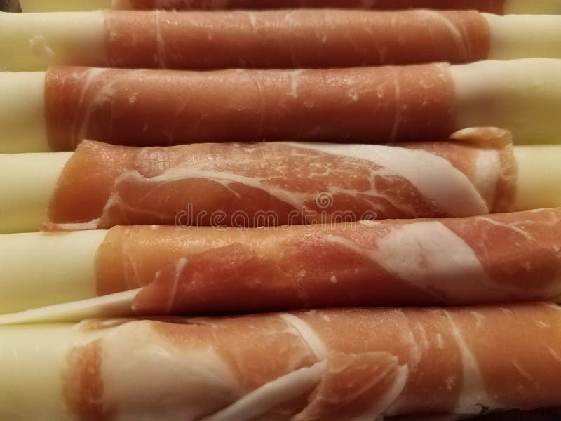 Mozzarella Cheese Wrapped in Meat Stock Image - Image of meat, cheese ...
