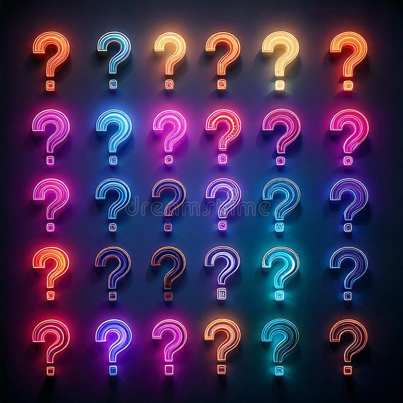 Many Same Size 3D Question Mark Icons. Many Questions Stock ...