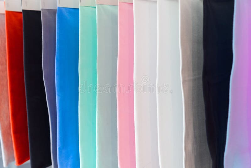 Many Samples of Multi-colored Fabric. Stock Image - Image of bright ...
