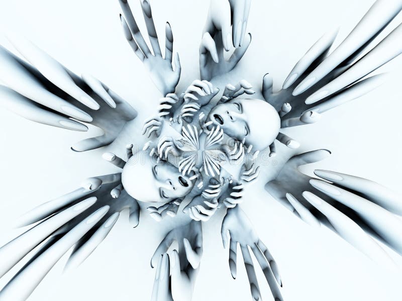 Many Scary Heads 2 stock illustration. Illustration of face - 2106860