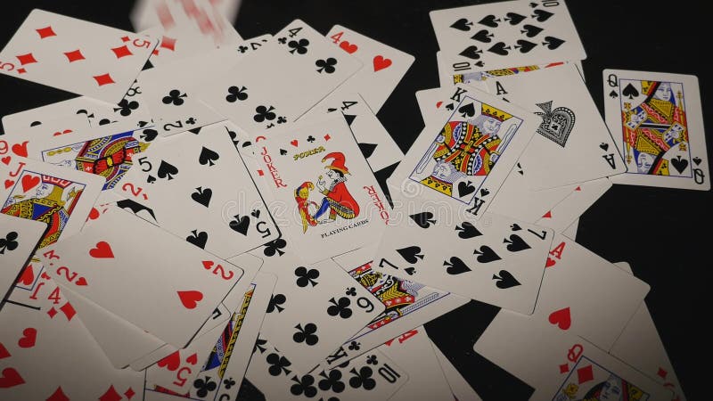 Many Scattered Playing Cards on the Table Stock Photo - Image of ...