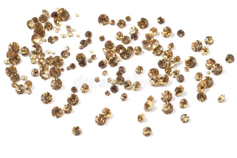 Many Scattered Rhinestones. on a White Background Stock Photo - Image ...