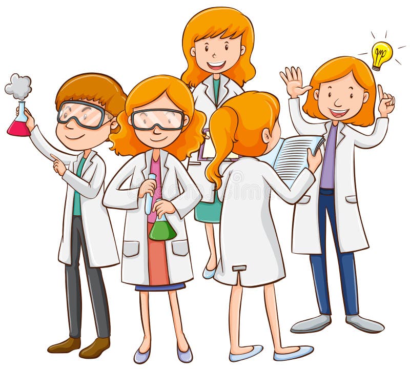 Many Scientists Working Together Stock Vector - Illustration of ... Many Scientists Working Together Stock Vector - Illustration of ...