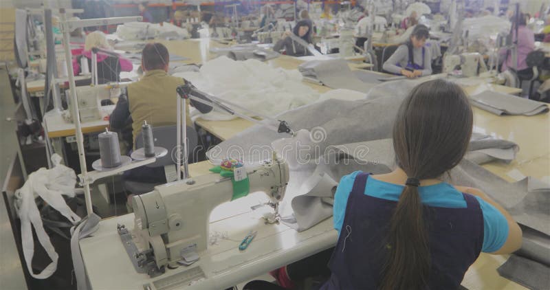Large Sewing Production There Are Many Seamstresses In The Workshop