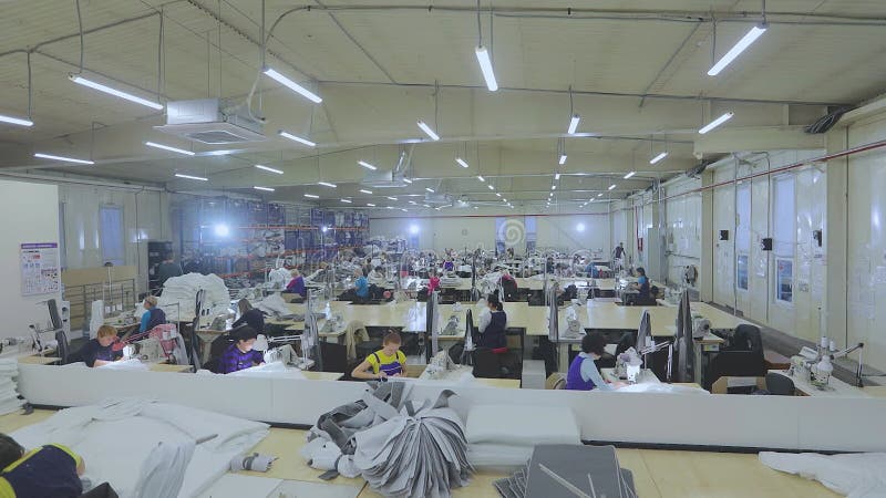 Large Sewing Production Timelapse. There are Many Seamstresses in the ...