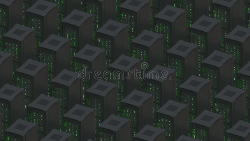 Many Server Racks. 3D Rendering Stock Illustration - Illustration of ...